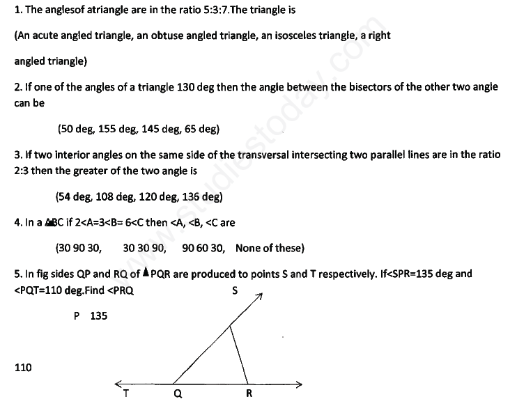 CBSE Class 9 Mathematics Revision Assignments Set E
